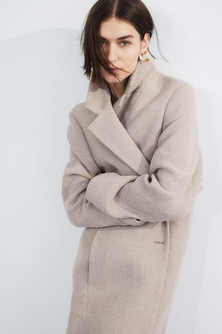 Single-breasted twill coat