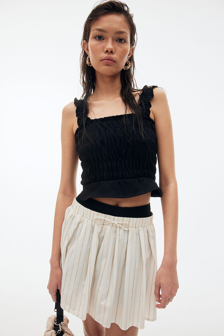 Cropped smocked top