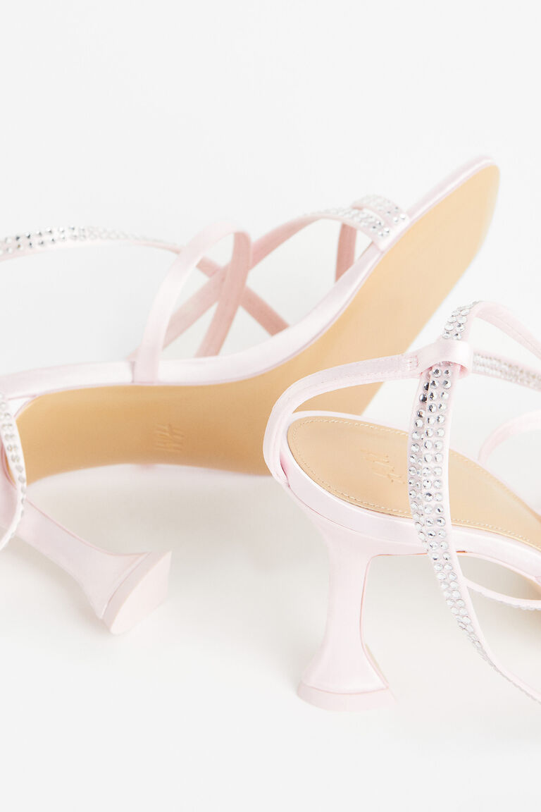Spool-heeled satin sandals