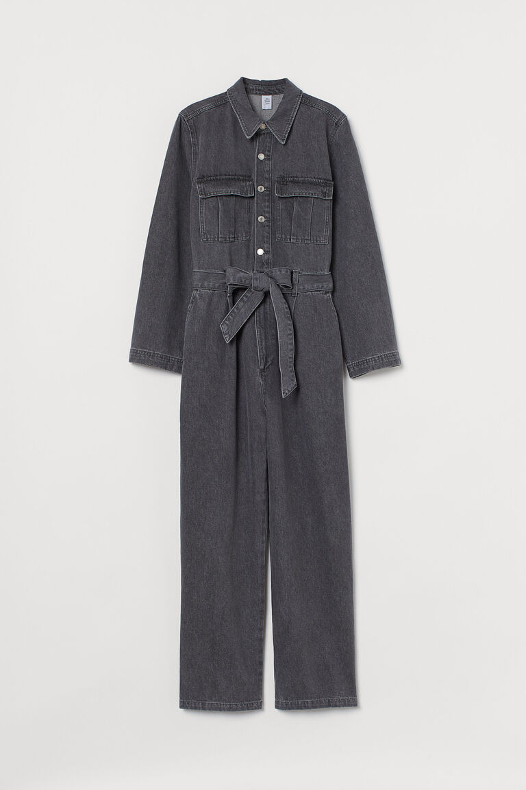 Denim boiler suit