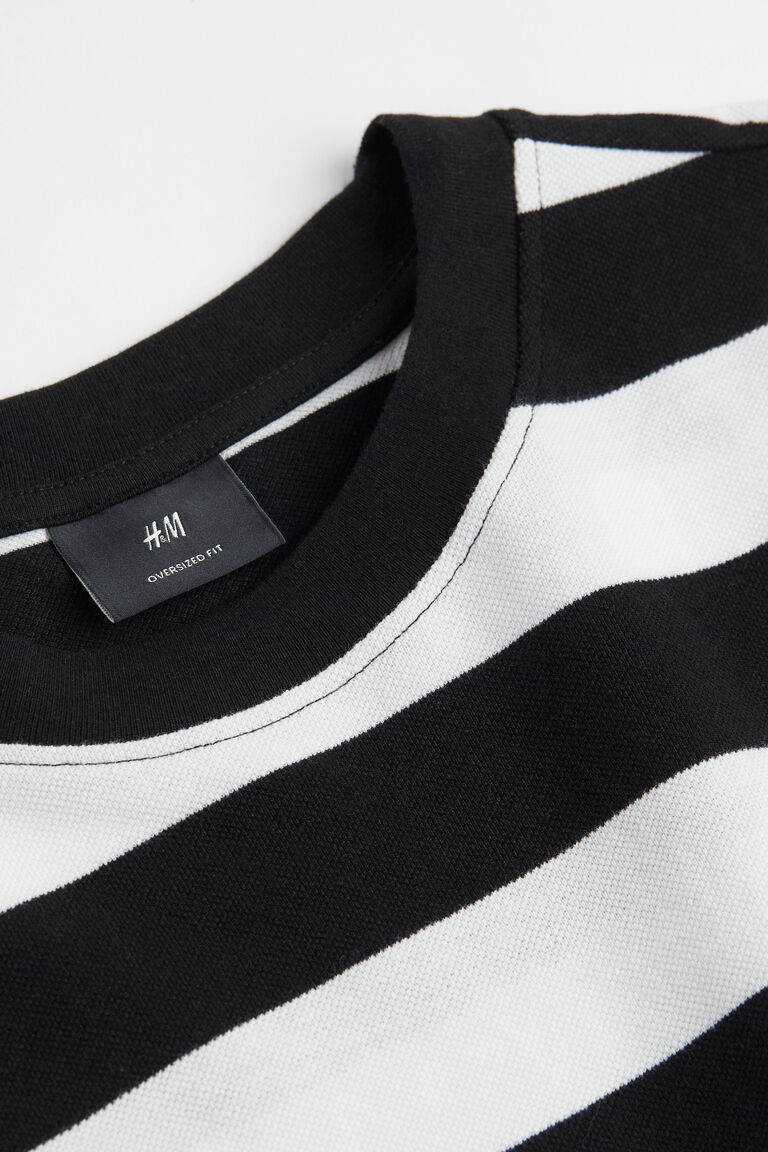 Oversized Fit Long-sleeved piqué top