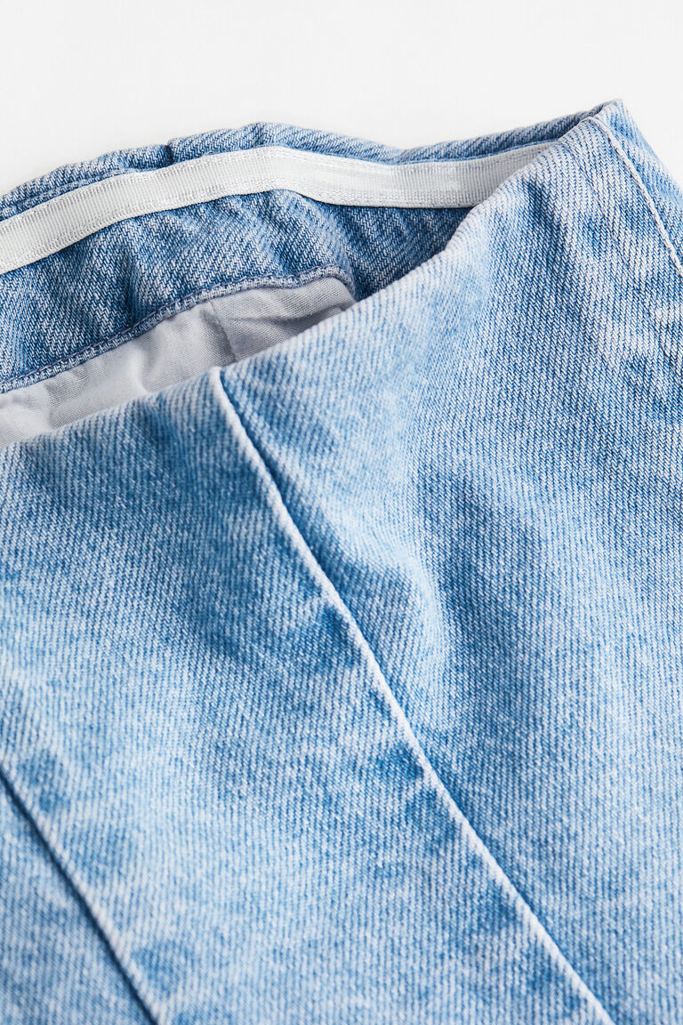 Rhinestone-button denim corset top