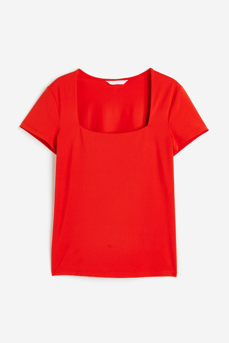 Square-neck top
