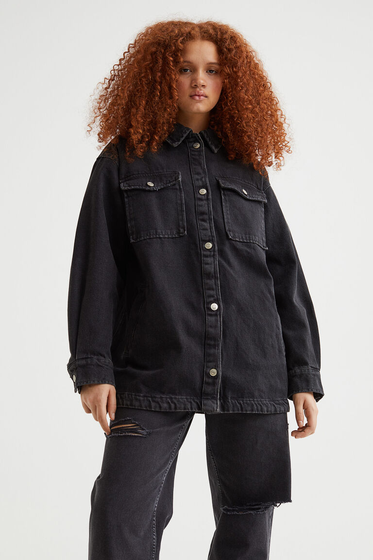 Oversized denim shacket