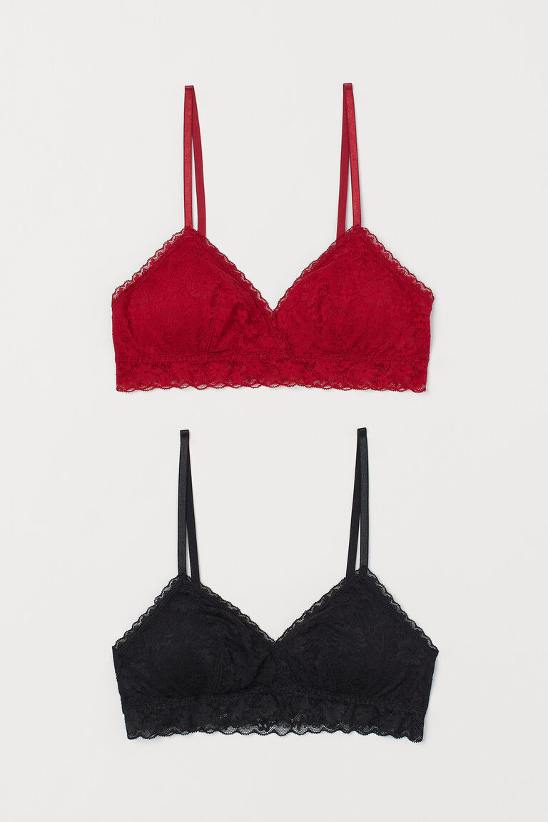 2-pack soft, padded bras