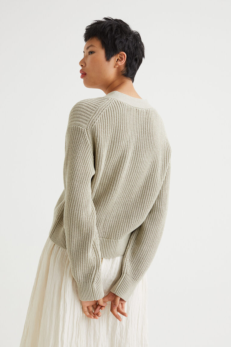 Rib-knit cardigan