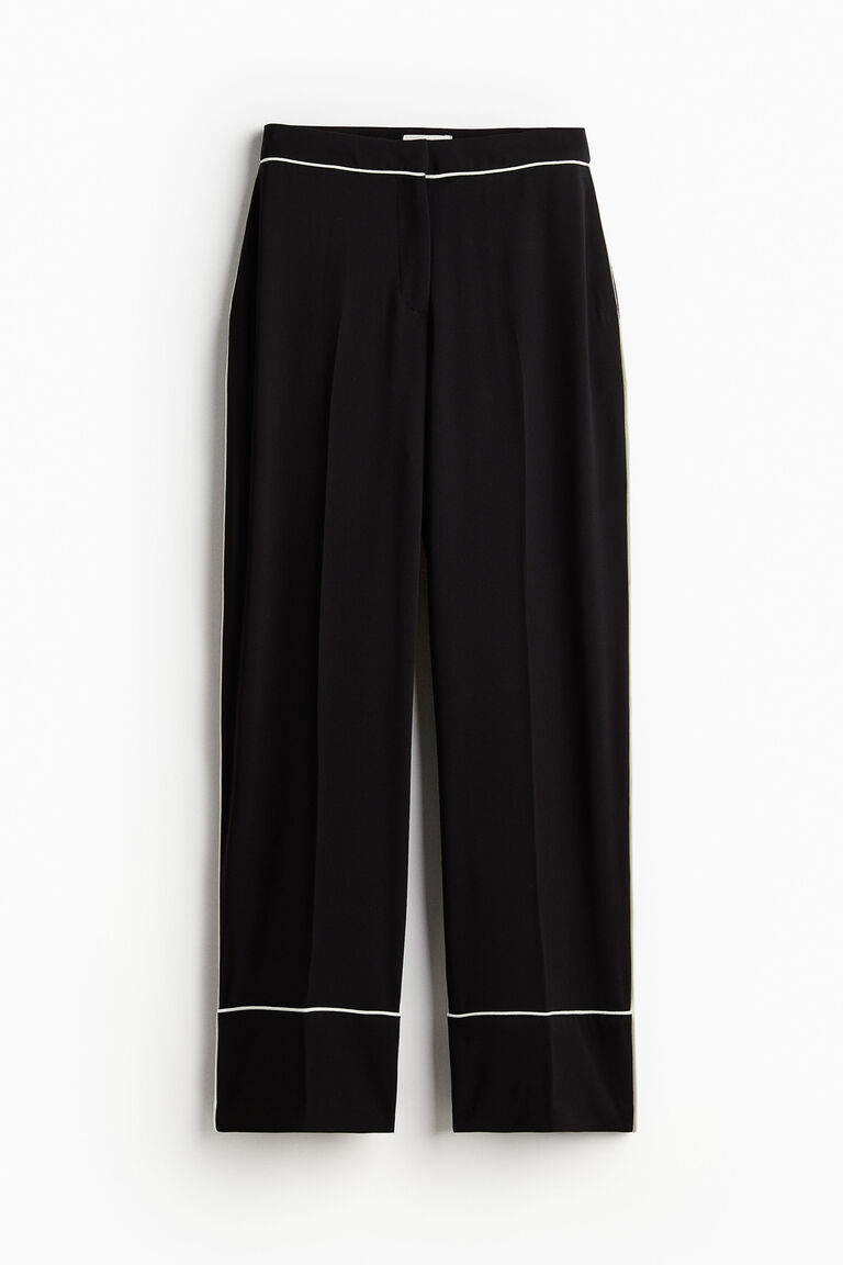Piping-detail trousers
