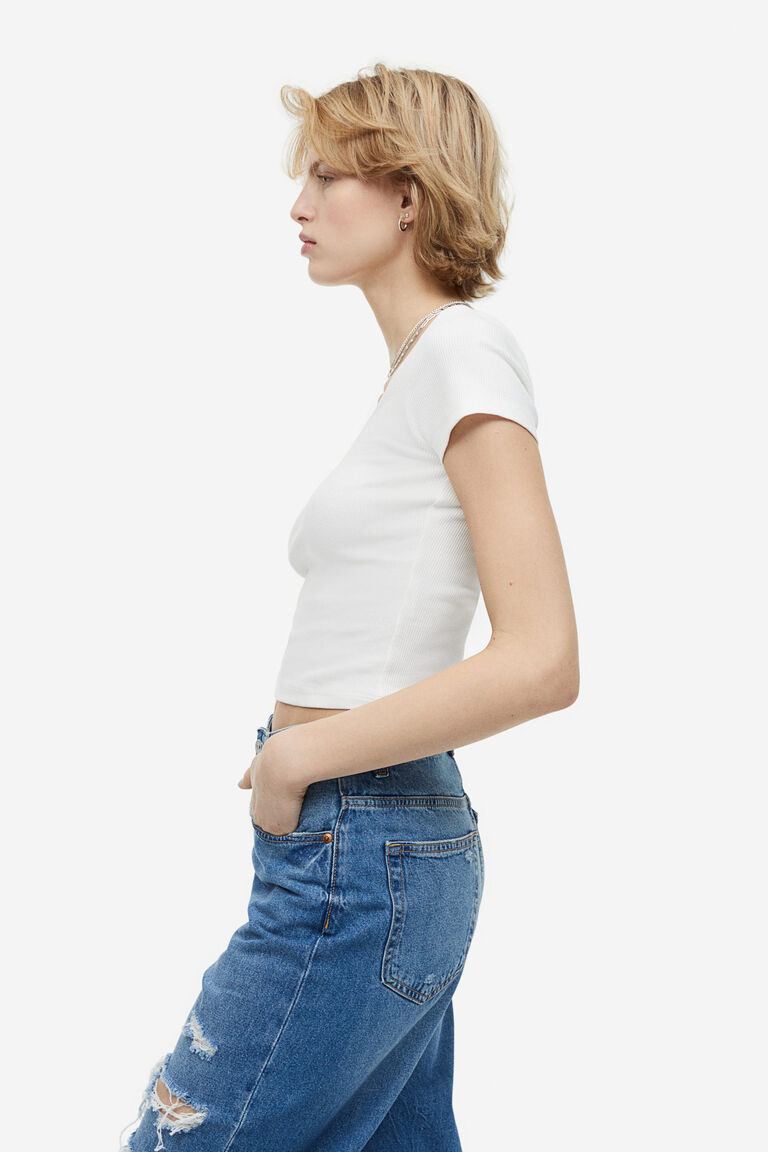 Lace Trimmed Cotton Top