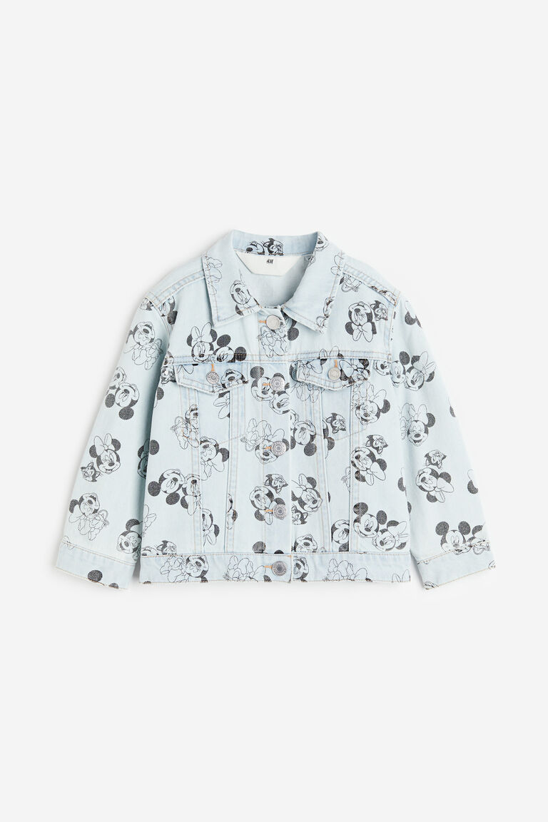 Print-motif denim jacket