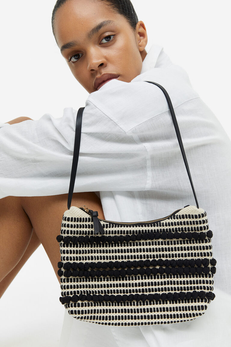 Textured-weave shoulder bag