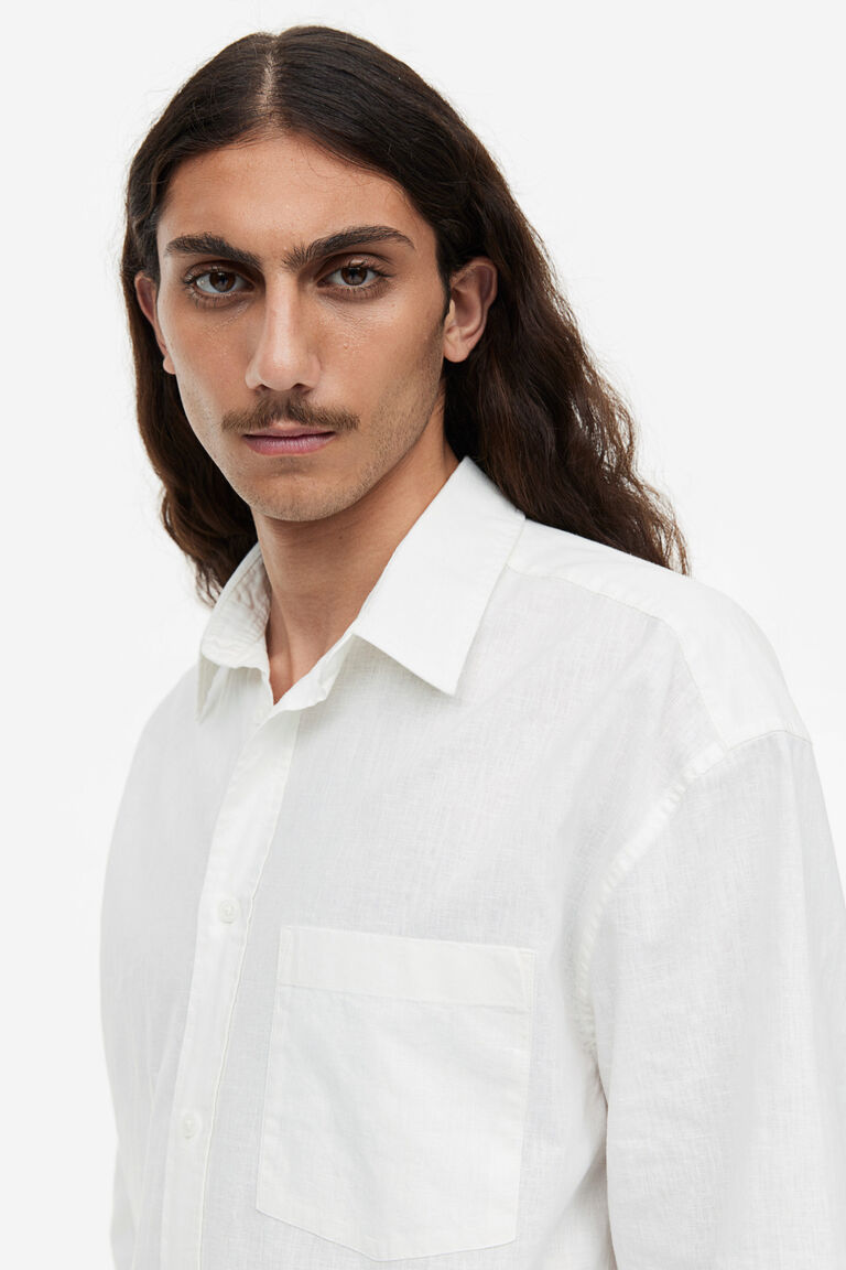Relaxed Fit Linen-blend shirt