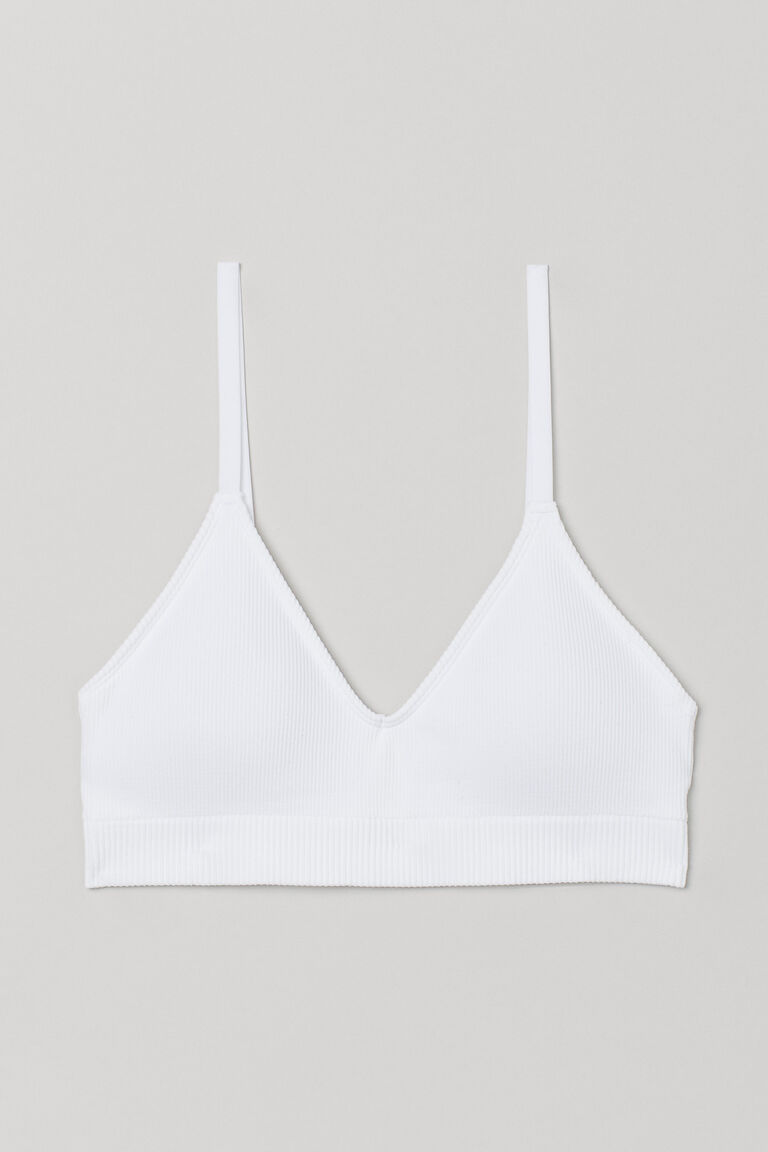Seamless padded jersey bra