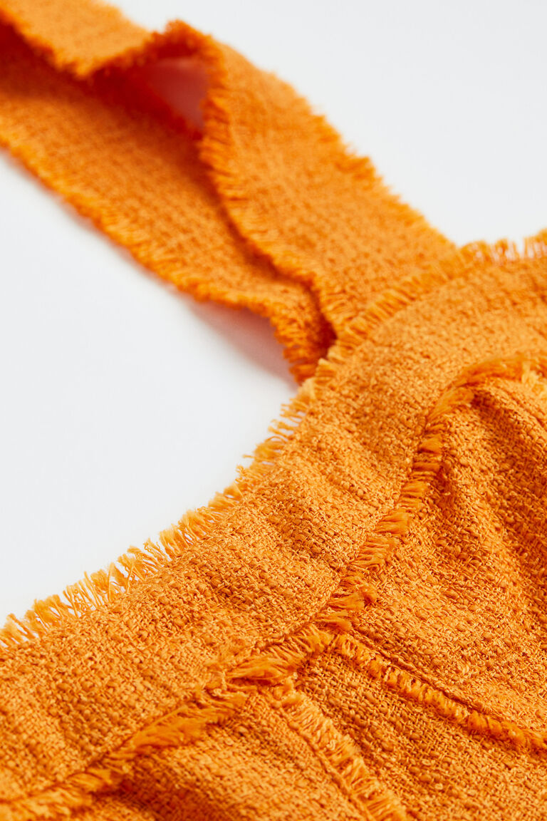 Fringe-trimmed crop top