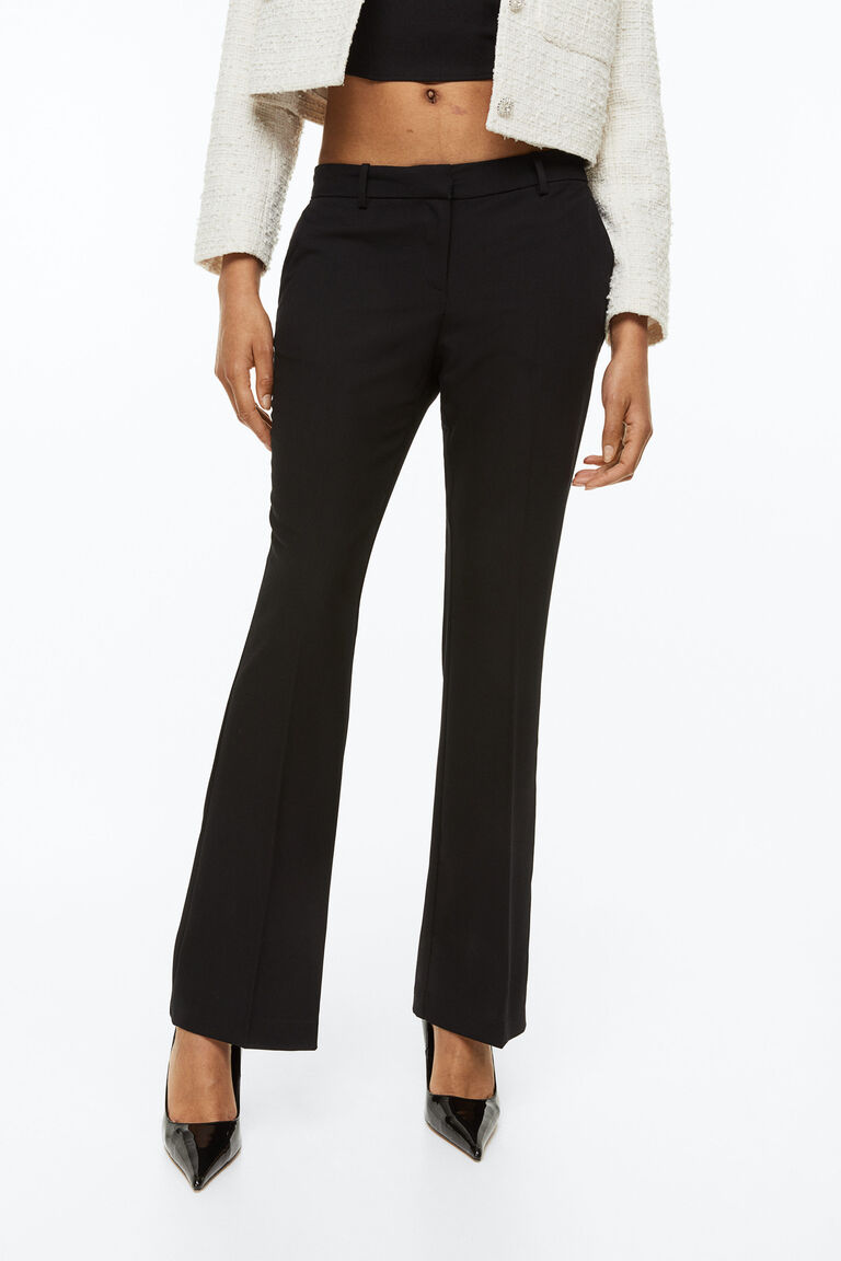 Flared twill trousers