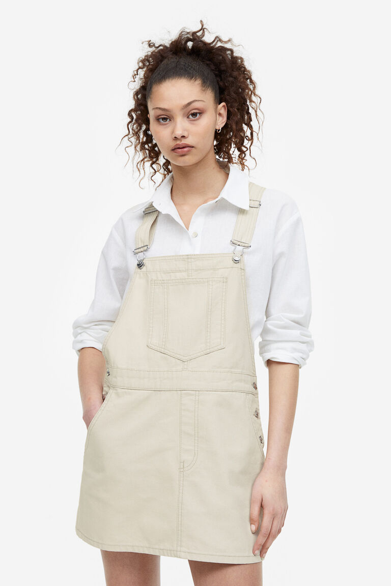 Denim dungaree dress