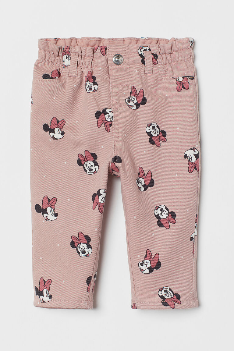 Lined printed twill trousers
