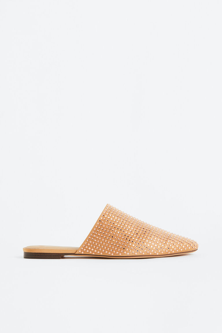 Rhinestone-embellished mules