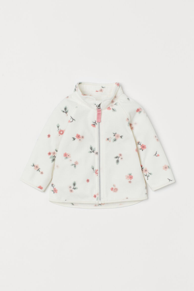 Patterned fleece jacket