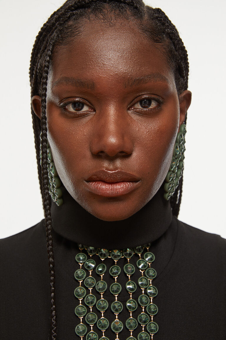 Defined-shoulder dress