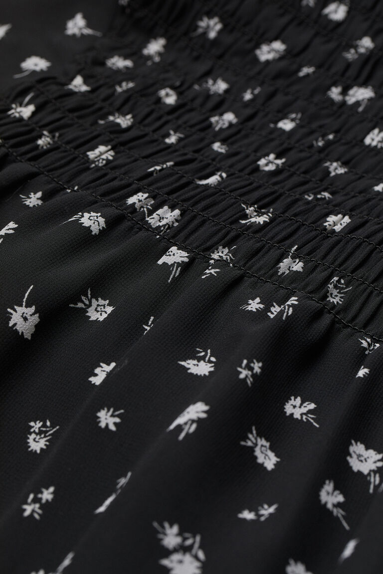 Smocking-detail dress