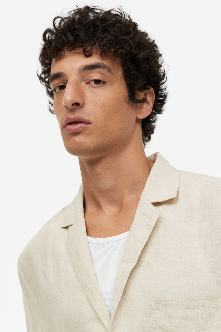 Regular Fit Unconstructed linen jacket
