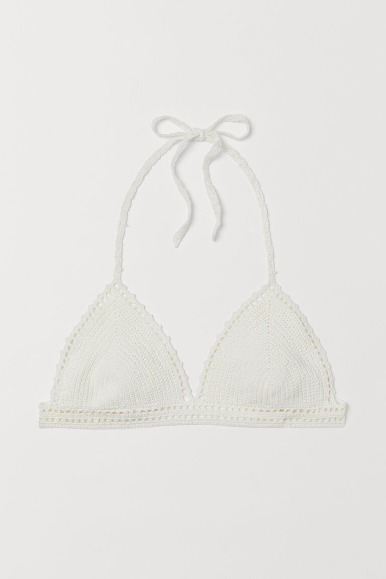 Knitted triangle bra