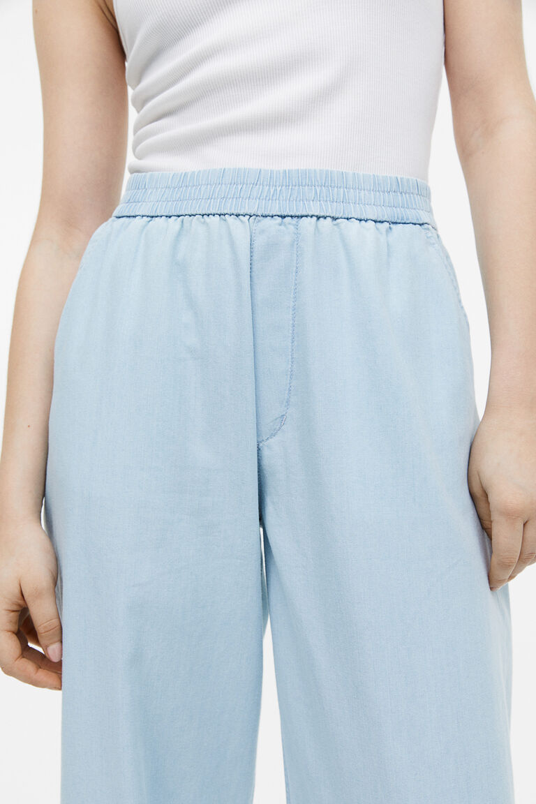 High-waisted woven joggers