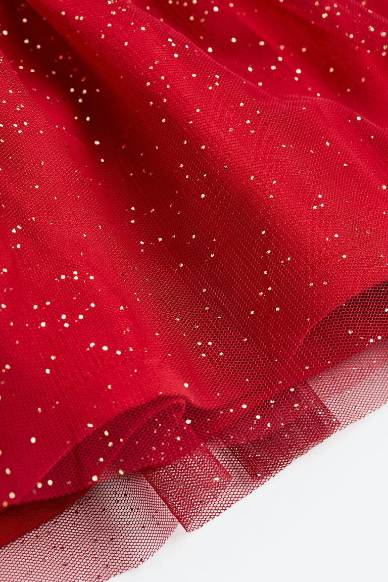 Printed tulle-skirt dress