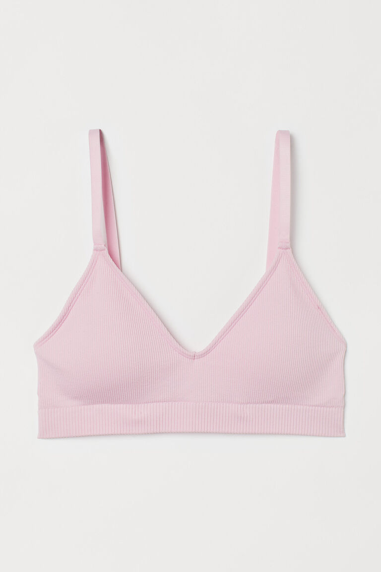 Seamless padded jersey bra