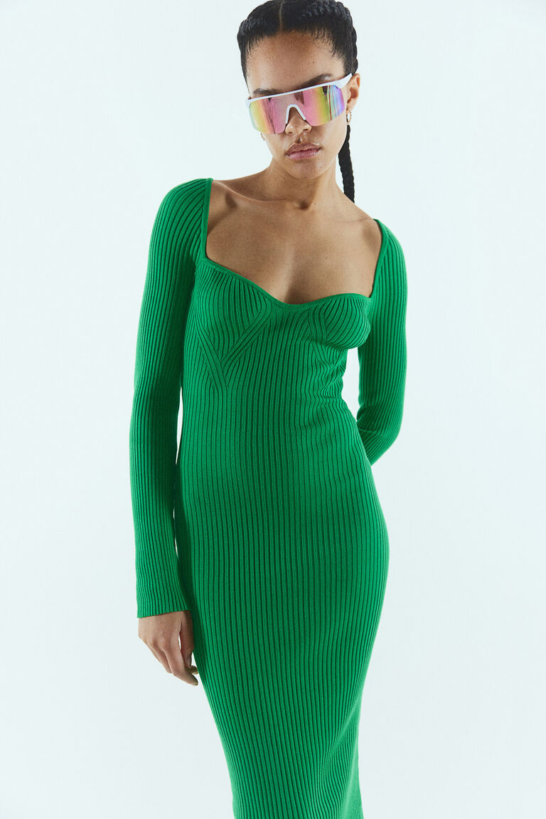 Rib-knit dress