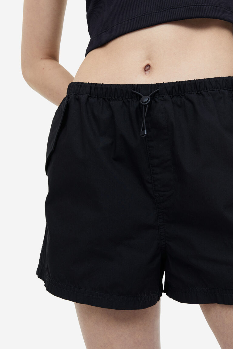 Cotton parachute shorts