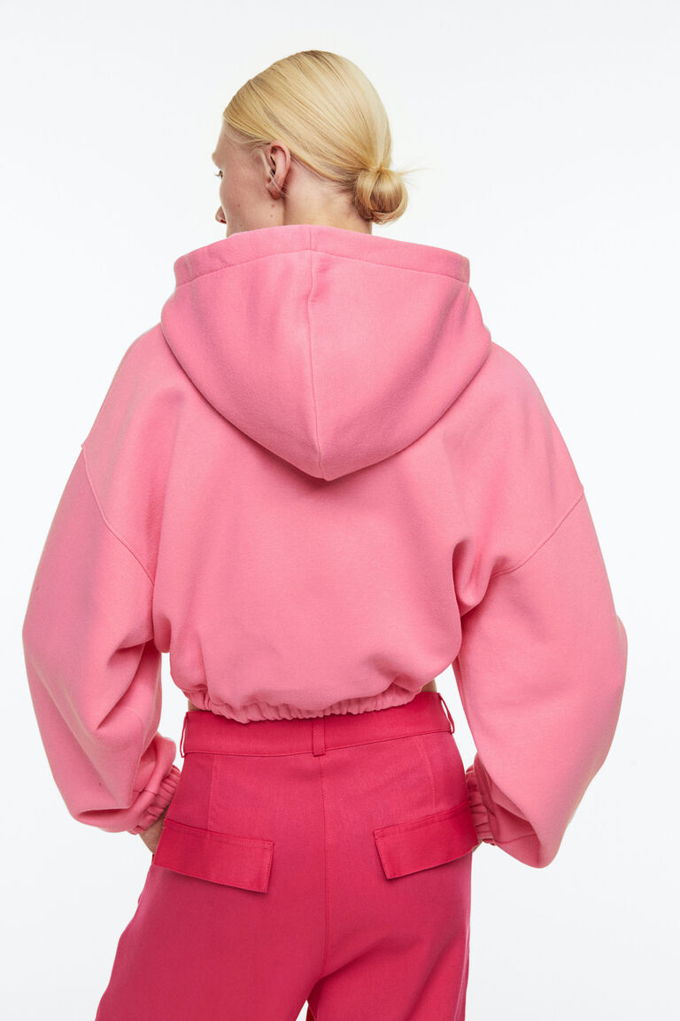 Drawstring zip-through hoodie