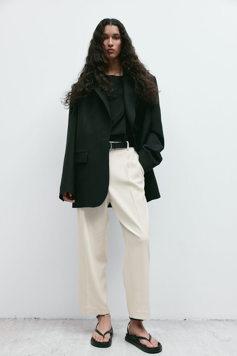 Wide crease-leg trousers