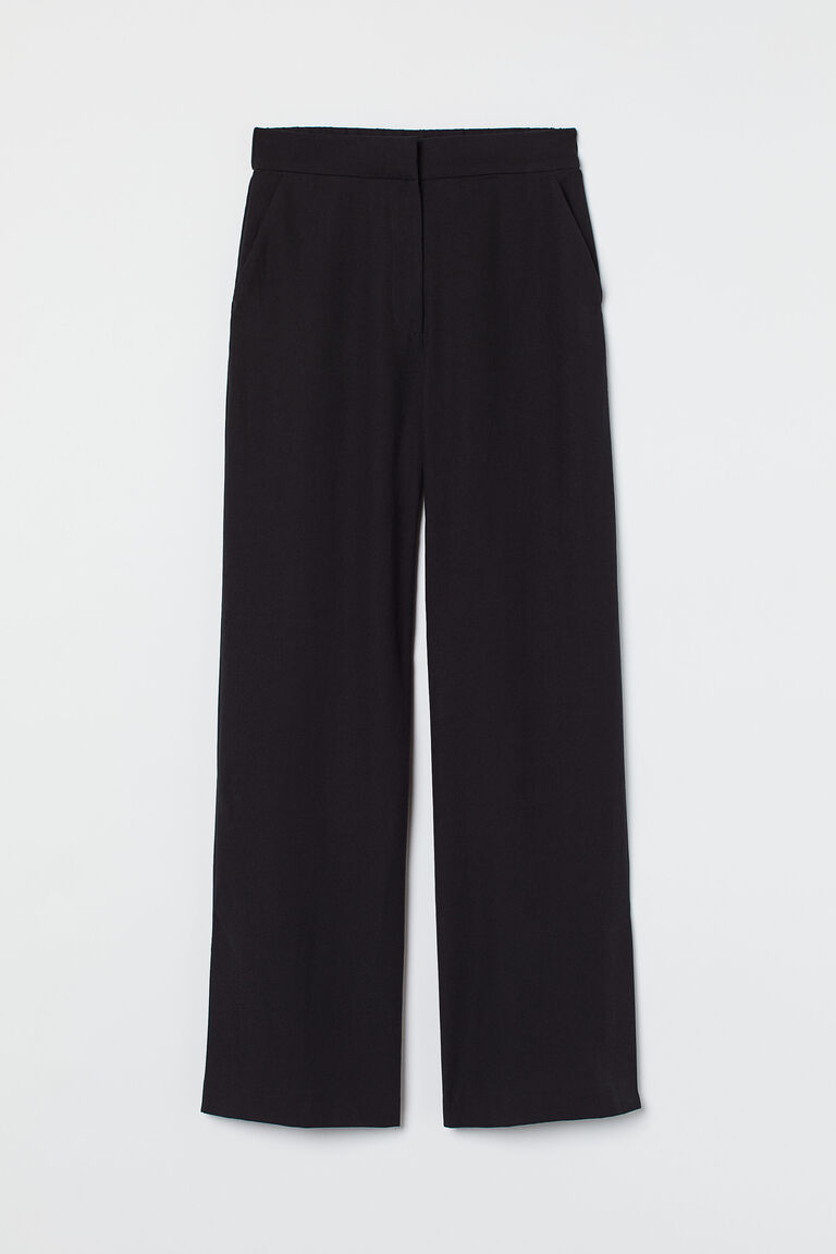 Wide side-slit trousers