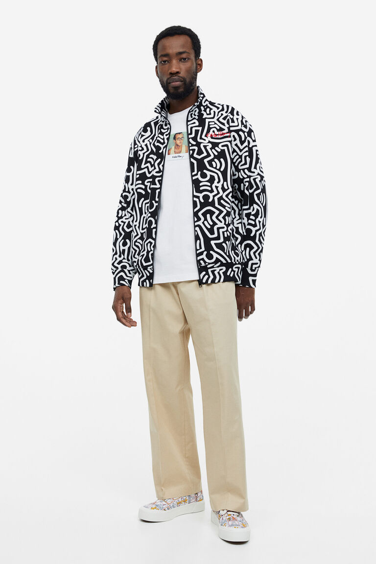 Patterned canvas trainers