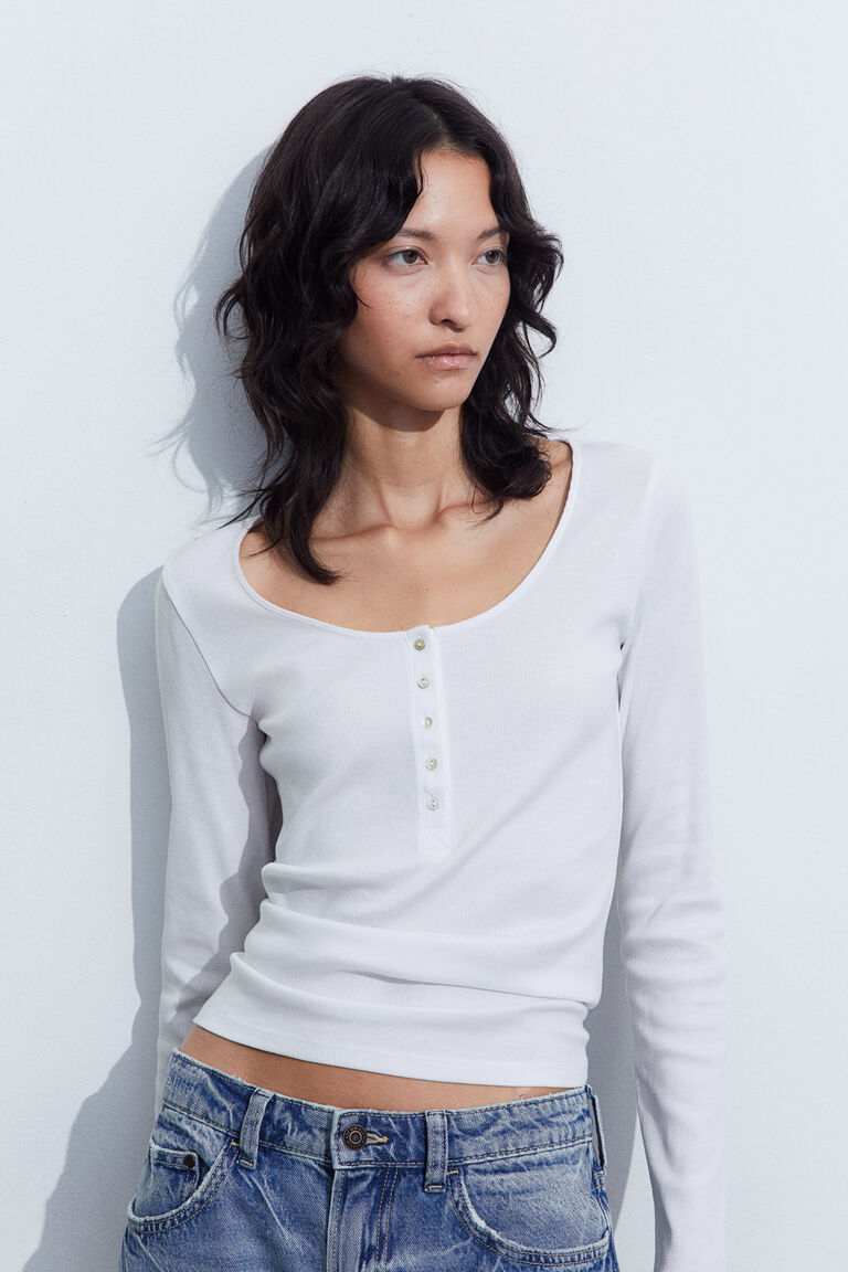 Ribbed Henley top