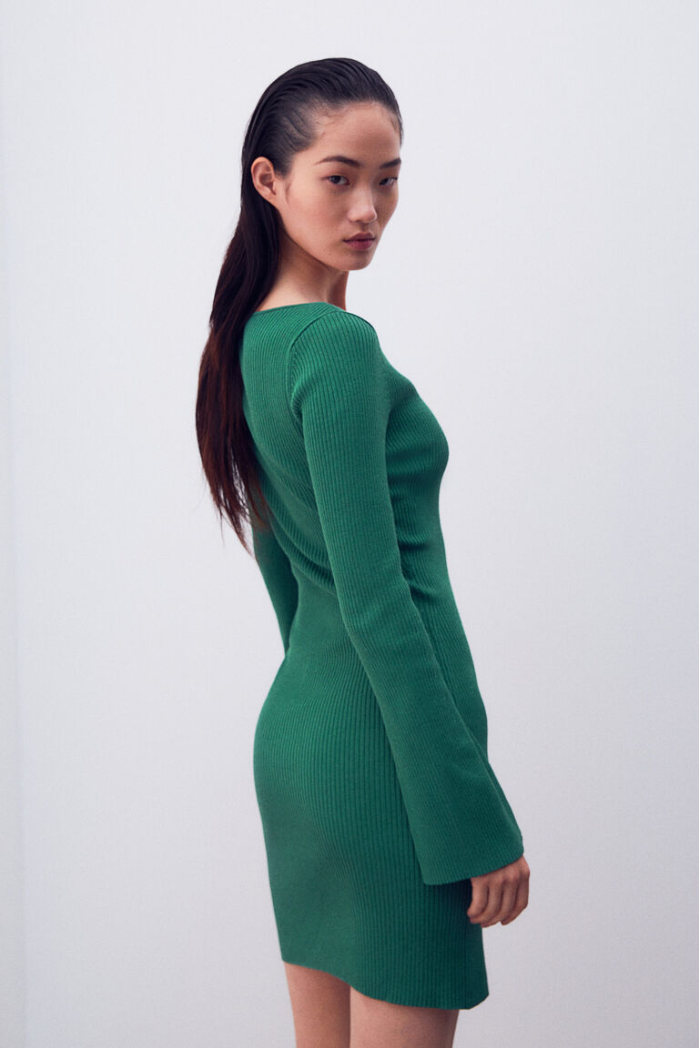 Rib-knit dress
