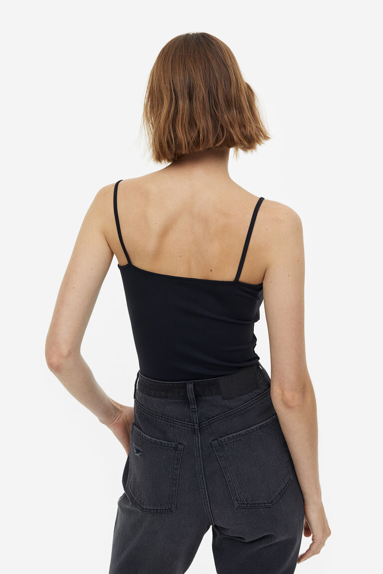 Strappy microfibre top
