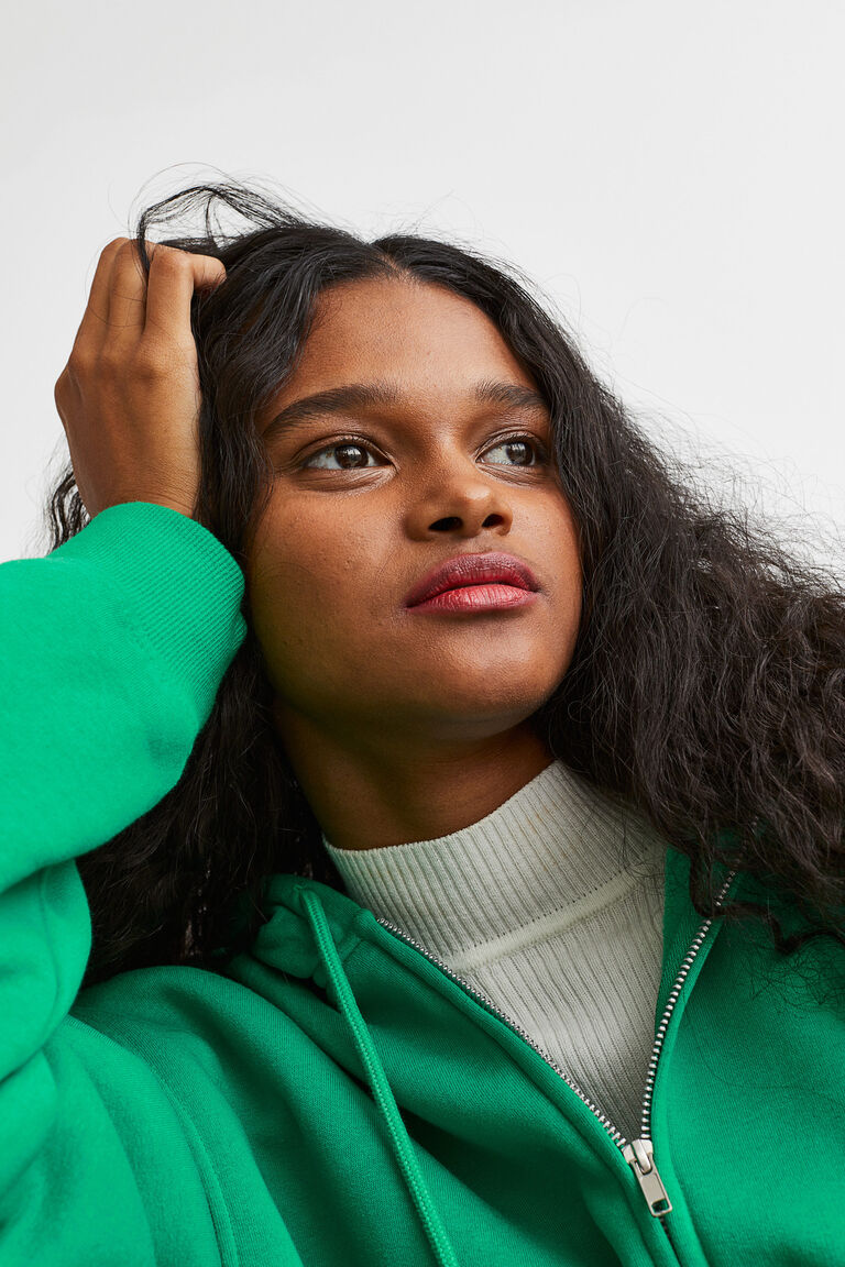 Oversized zip-through hoodie