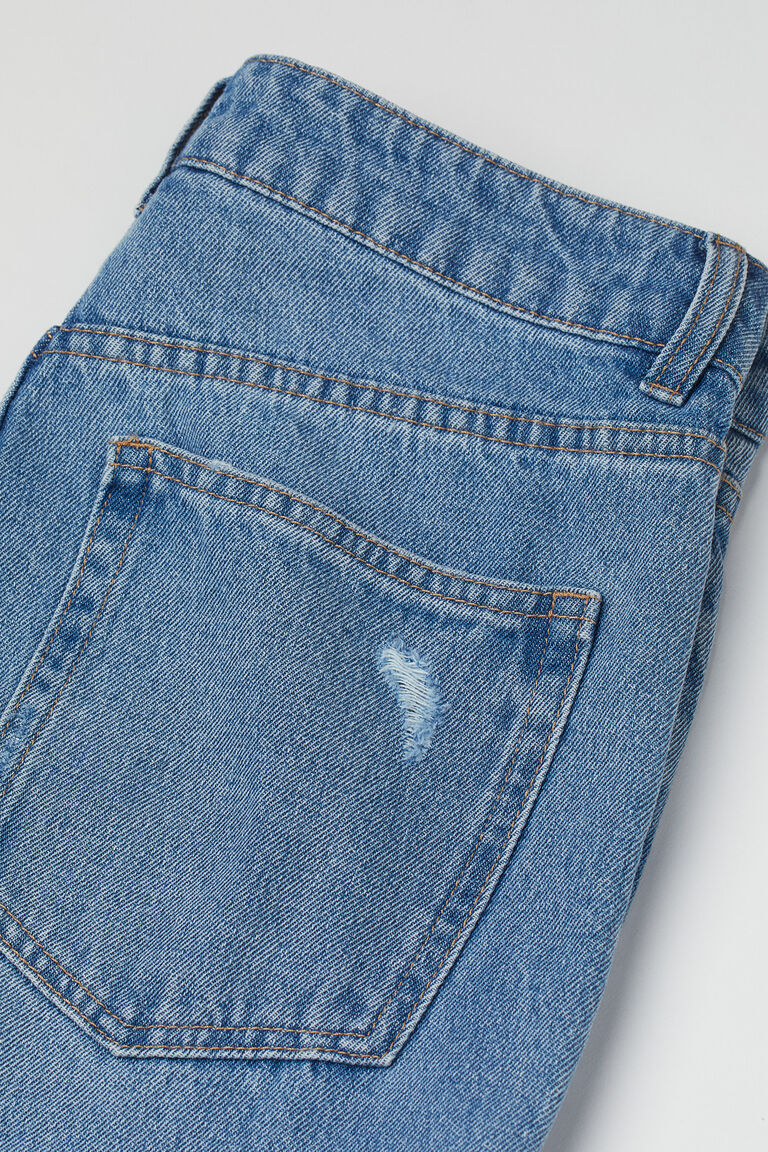 Straight High Split Jeans