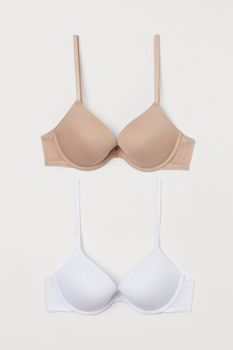 2-pack microfibre push-up bras