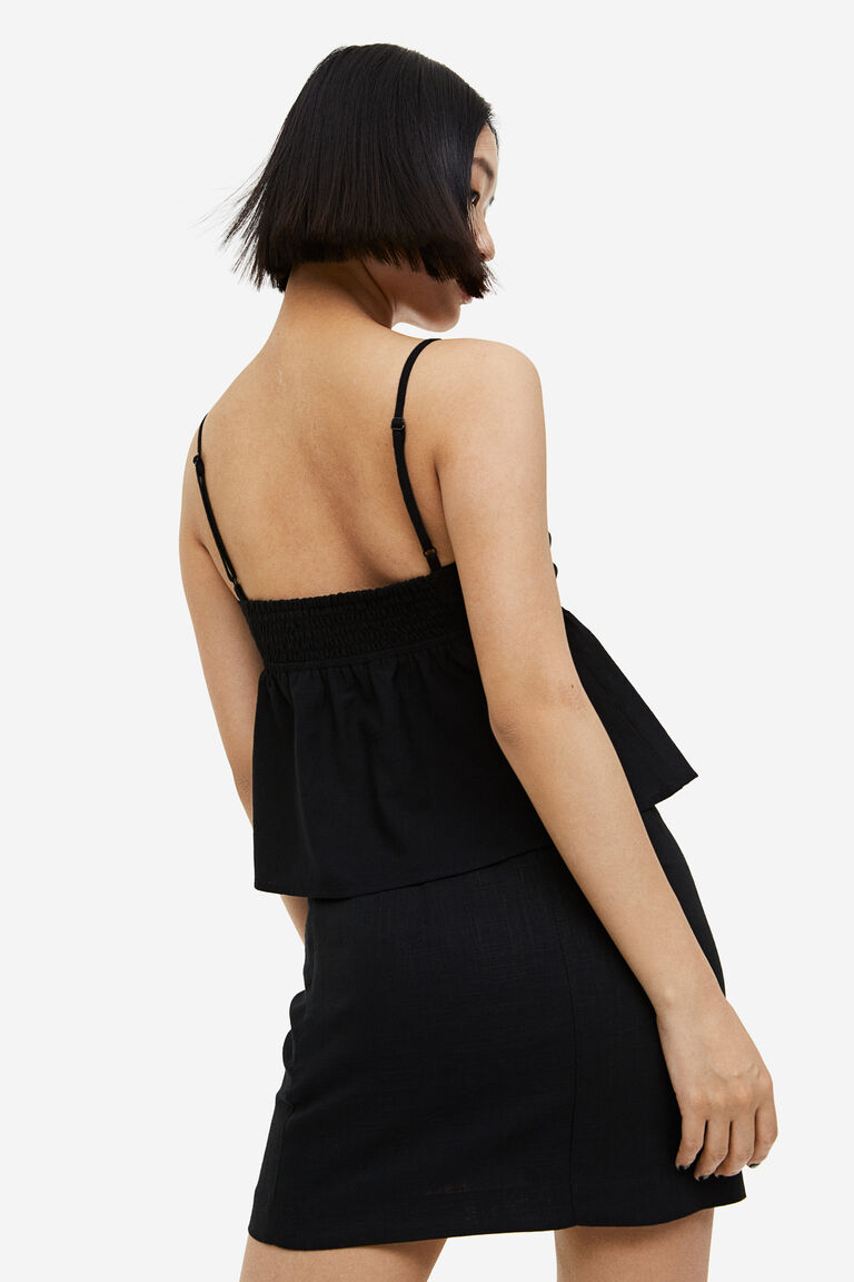 Twist-detail peplum top
