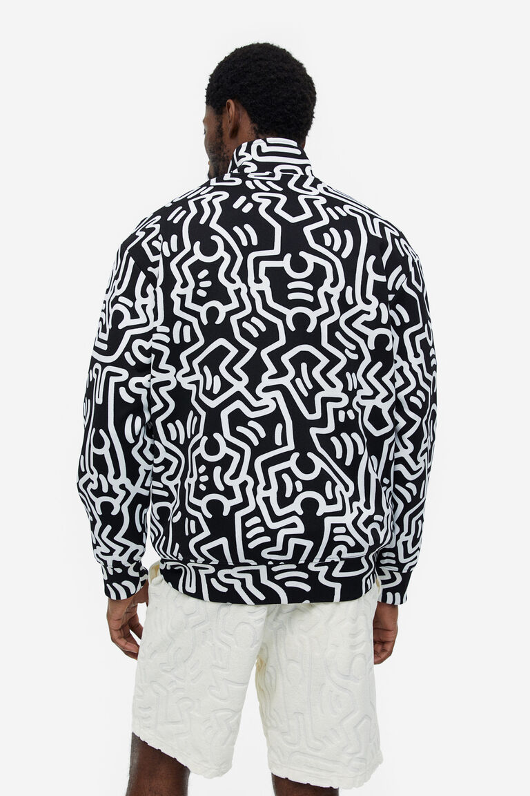 Relaxed Fit Patterned track jacket