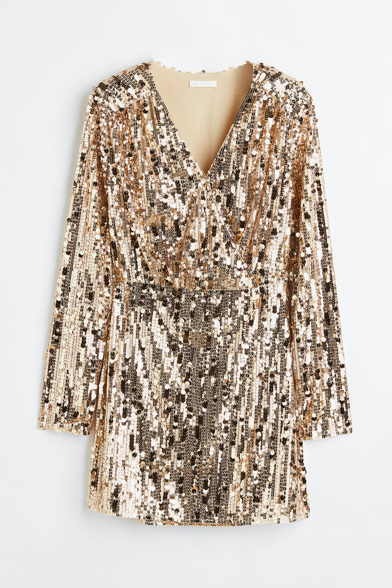 Sequined wrap dress