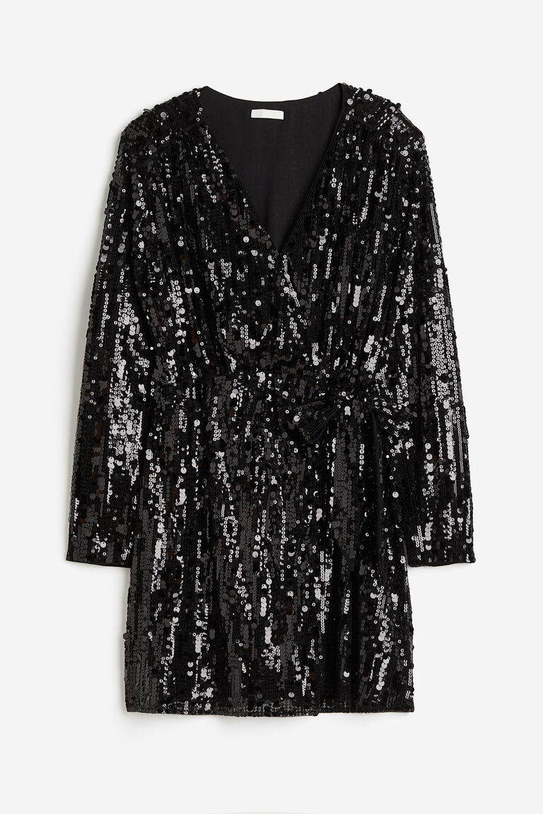 Sequined wrap dress