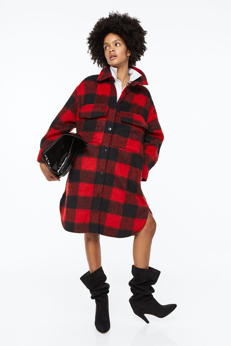 Oversized long shacket