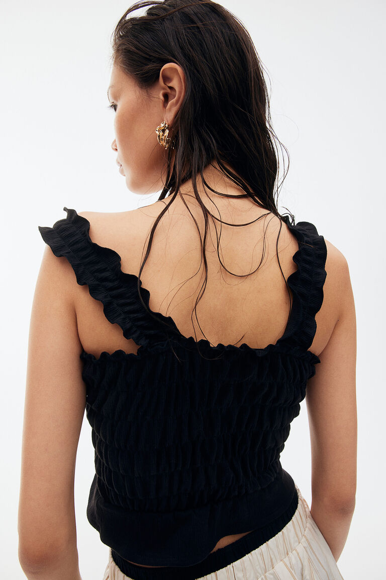 Cropped smocked top
