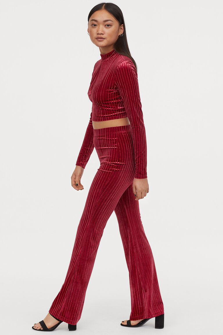 Ribbed velour trousers
