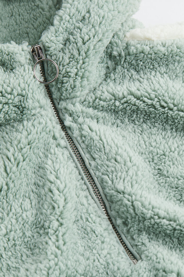 Oversized teddy zip-top hoodie