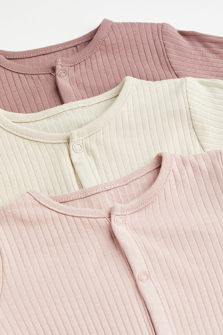 3-pack ribbed cotton pyjamas